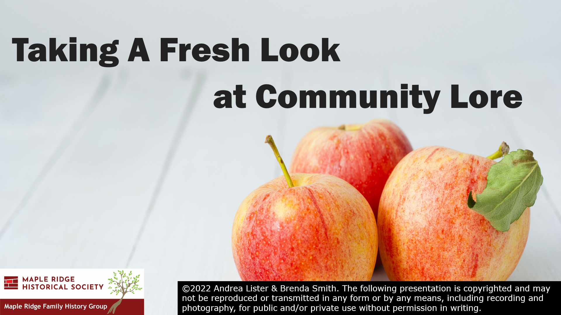 Family History Group Presentations – Maple Ridge Museum